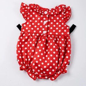 One Pieces | Minnie Mouse Baby Girls Smocked Embroidered Polka Dot Boutique Romper | Poshmark
